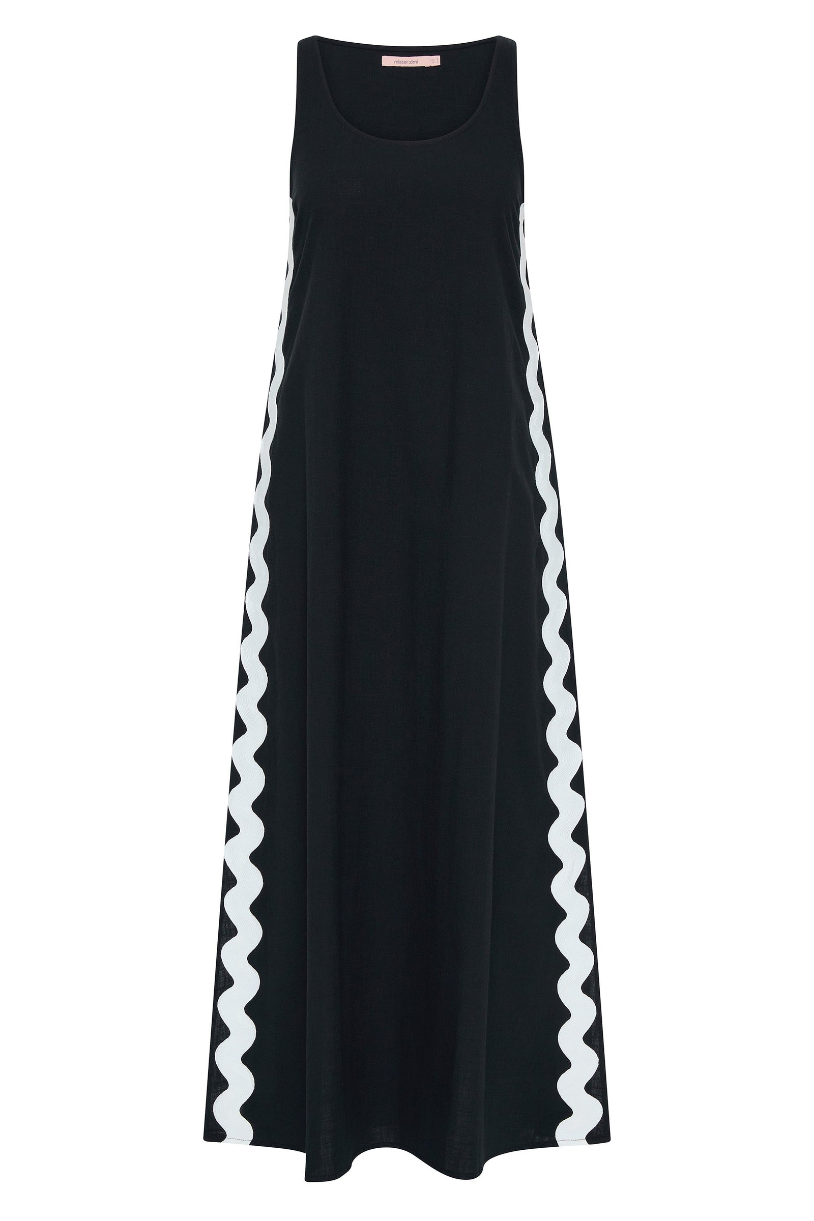 Maggie Dress In Black Ric Rac – Mister Zimi