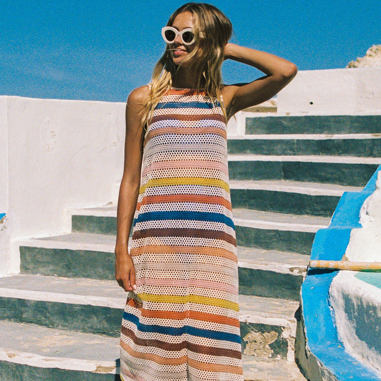 Poolside Dress In Beach Stripe – Mister Zimi